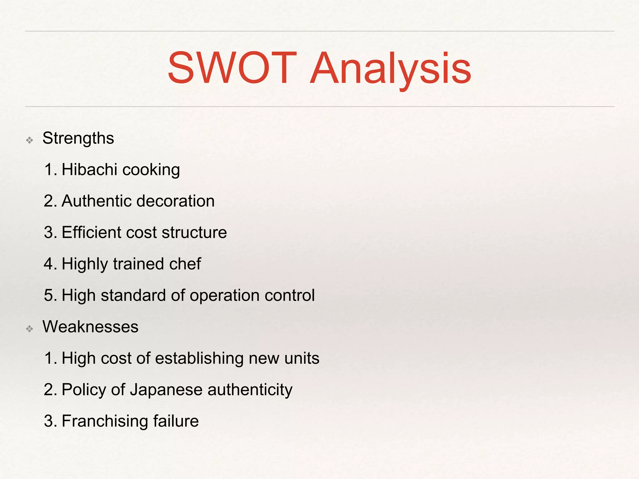 The Case Analysis: Benihana of Tokyo | PPTX