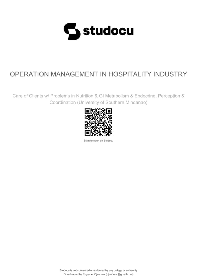 operation-management-in-hospitality-industry.pdf | Hospitality Industry | Industries