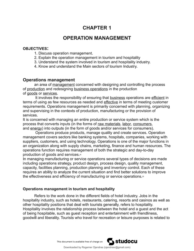operation-management-in-hospitality-industry.pdf | Hospitality Industry | Industries