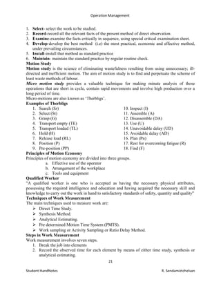 Operation management-notes | DOC | Mechanical and Industrial ...