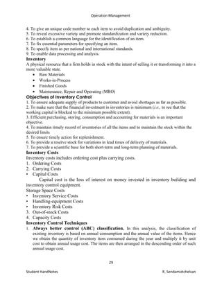 Operation management-notes | DOC | Mechanical and Industrial ...