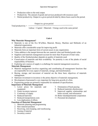 Operation management-notes | PDF