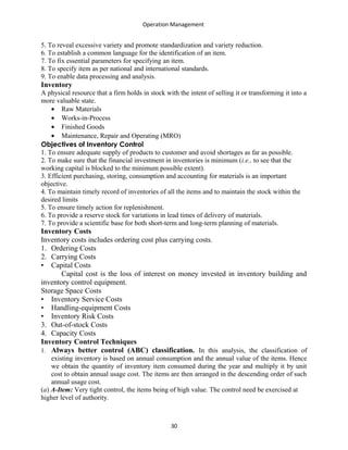 Operation management-notes | PDF