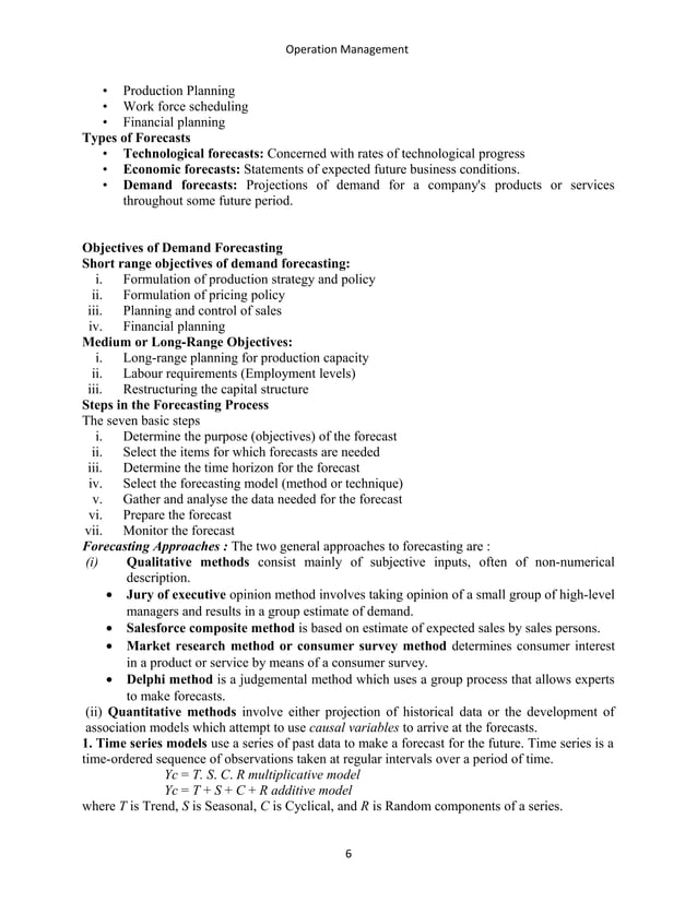 Operation management-notes | PDF