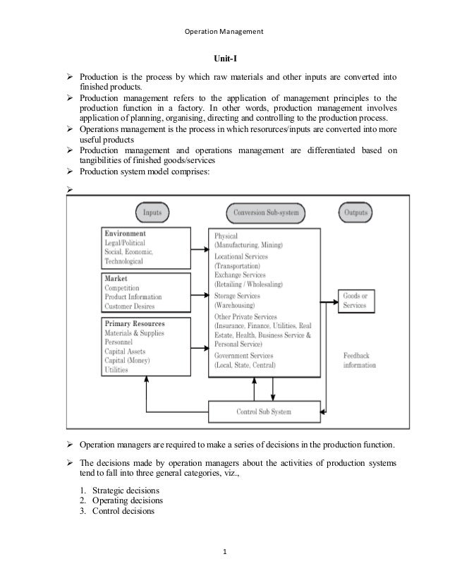 Operation management-notes