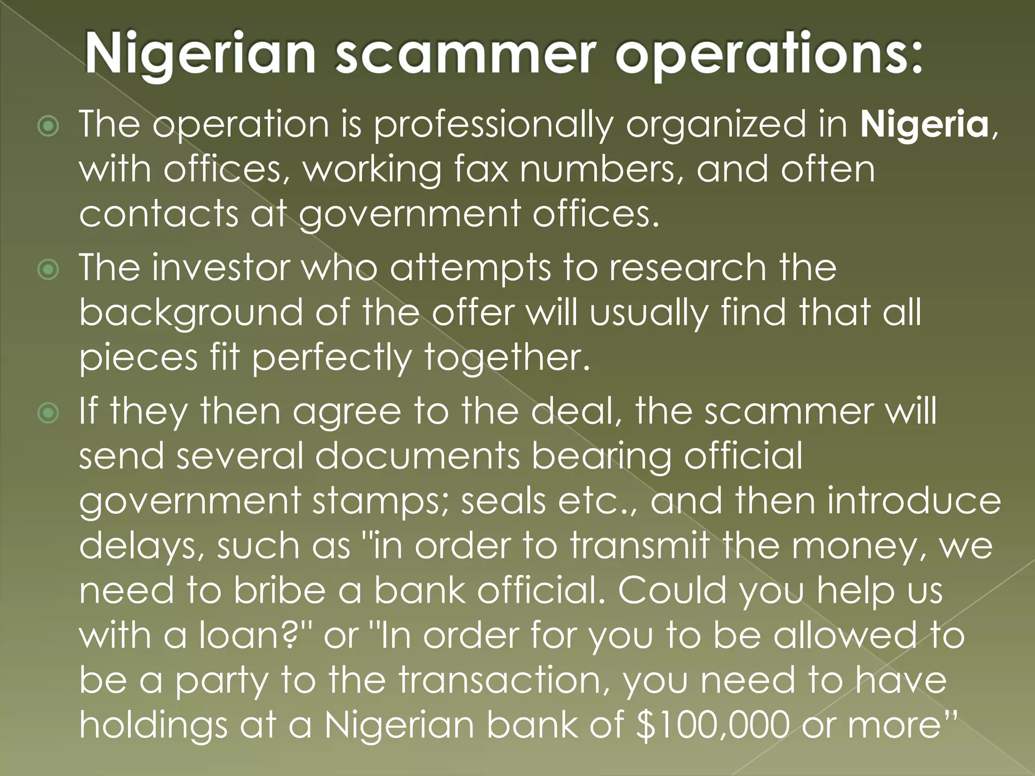 Operation of scam | PPT