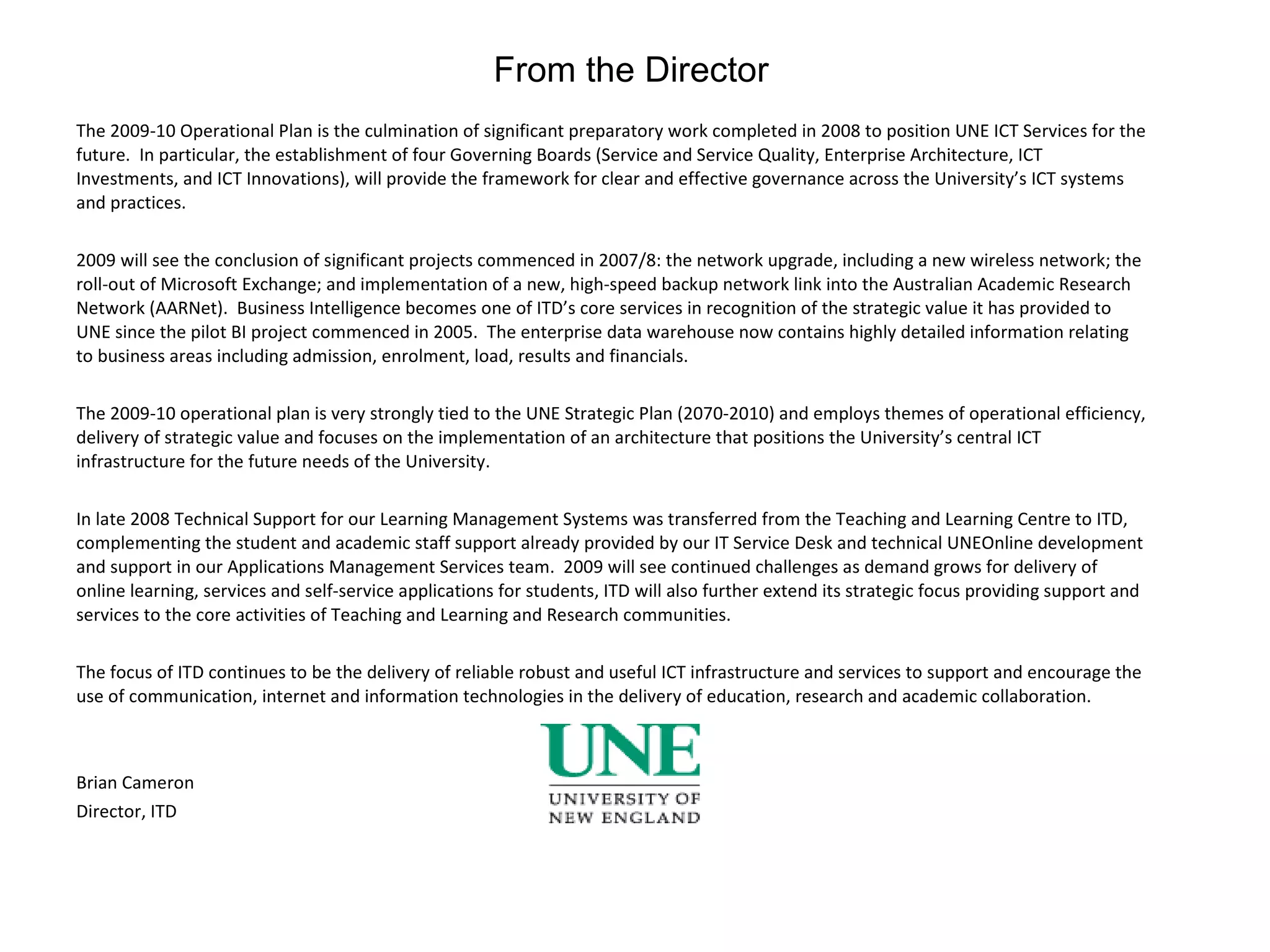 Operational Plan - The University of New England, Armidale, New ... | PPT
