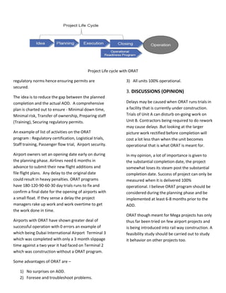 Operational Readiness Activation & Transit of Airport Construction | PDF