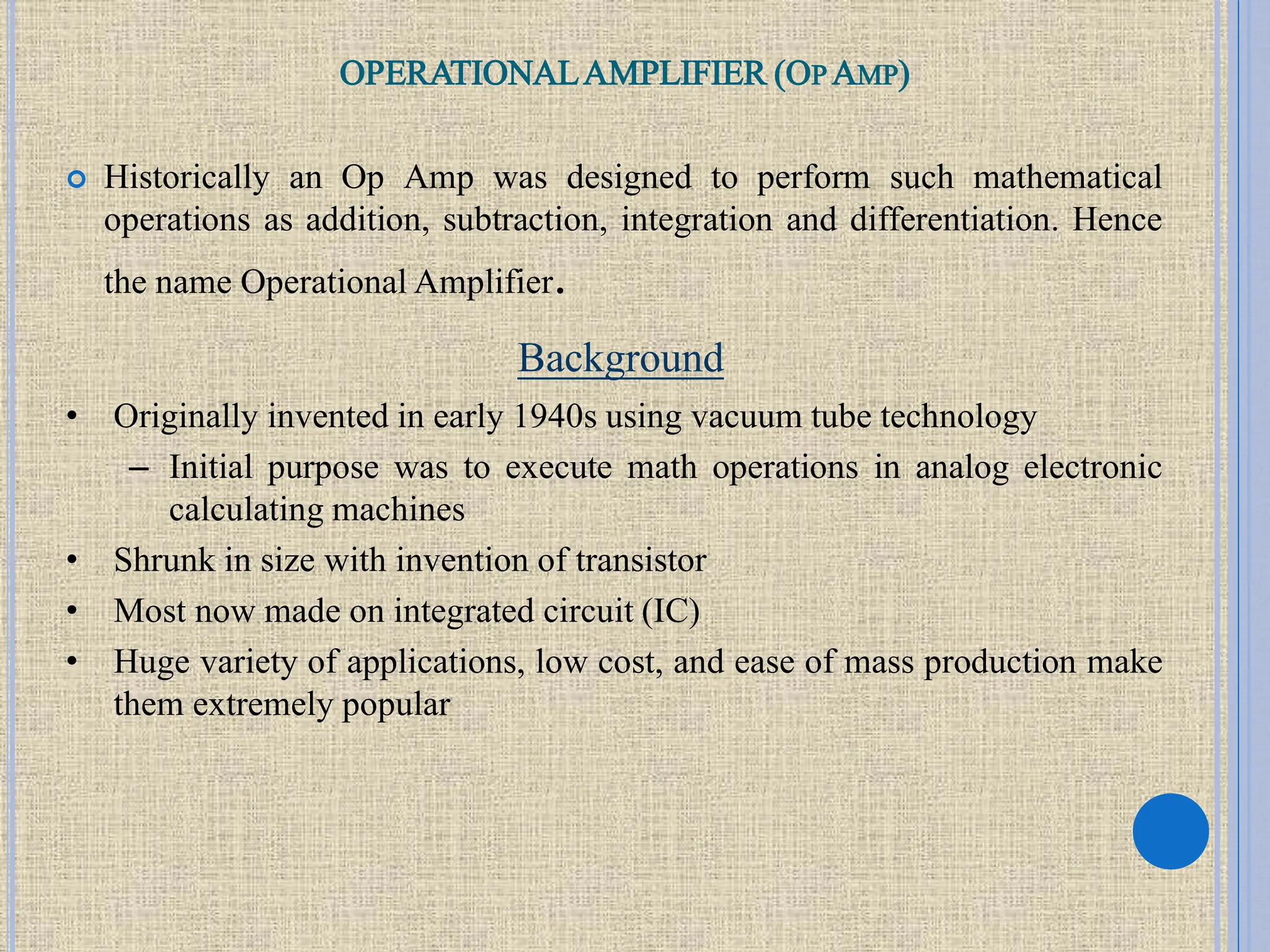 operational amplifier. uses and application | PDF