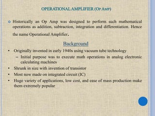 operational amplifier. uses and application | PDF