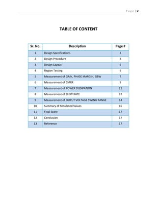 Operational Amplifier Design | DOCX