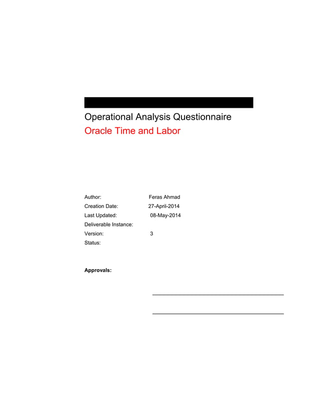 Operational analysis questionnaire otl | DOC