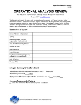 Operational analysis review_jan2010_p2c2 | PDF | Business Accounting ...