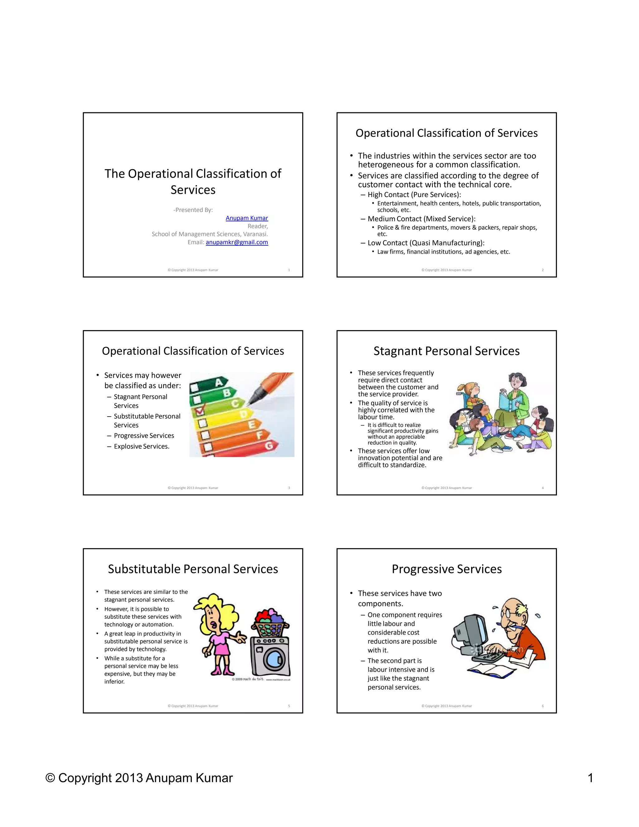 Operational classification of services | PDF