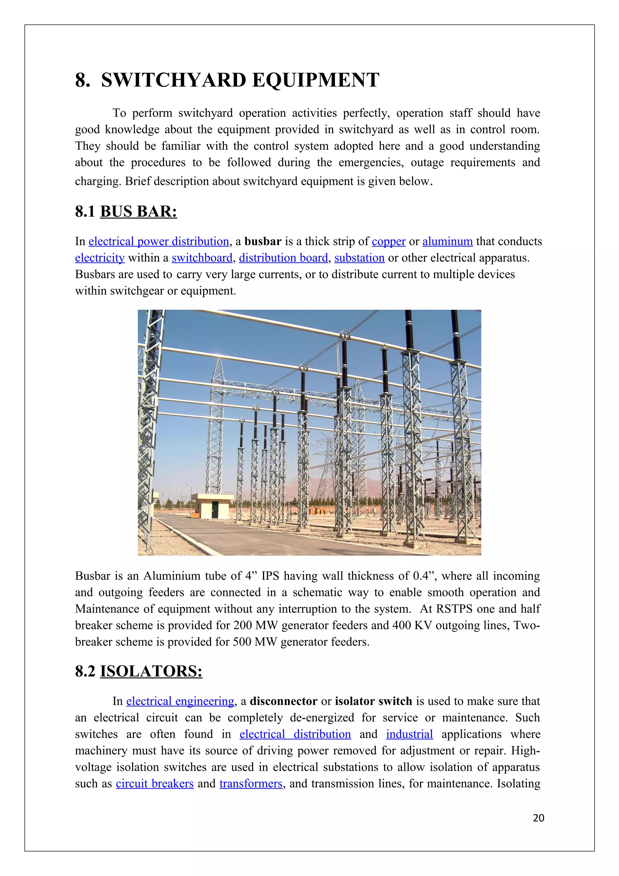 Operational description of 400kv switchyard NTPC Ramagundam RSTPS | DOC