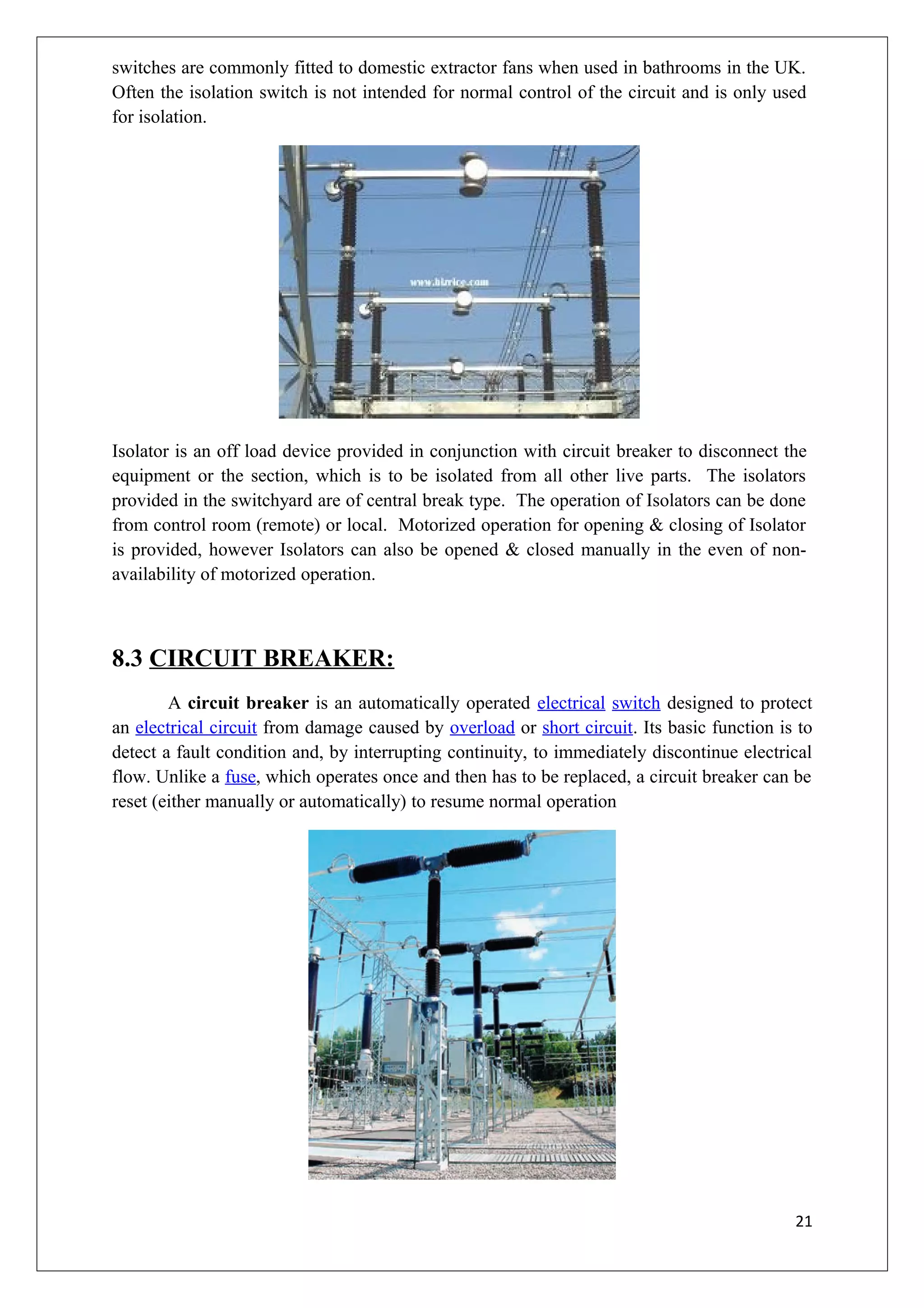 Operational description of 400kv switchyard NTPC Ramagundam RSTPS | DOC