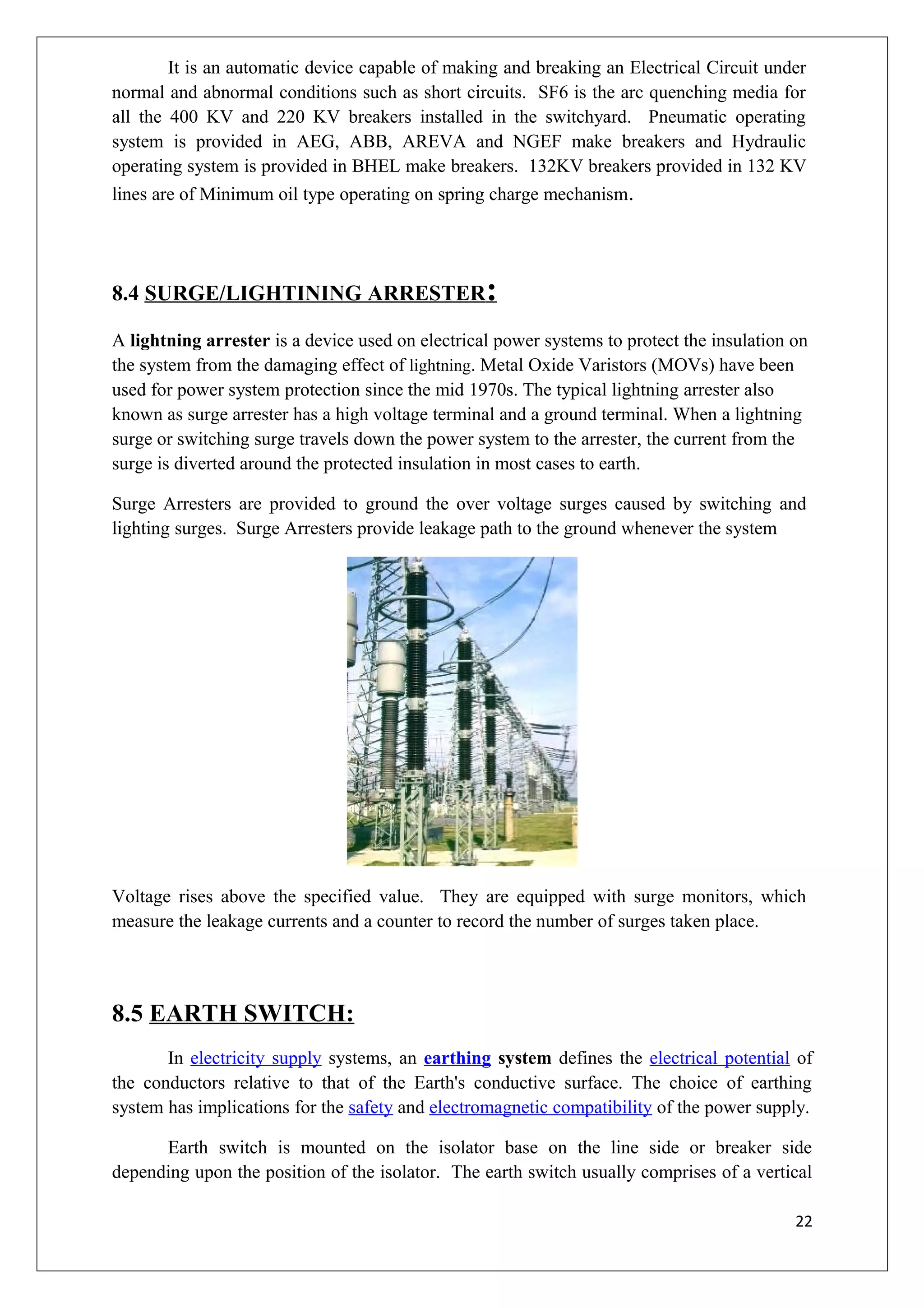 Operational description of 400kv switchyard NTPC Ramagundam RSTPS | DOC