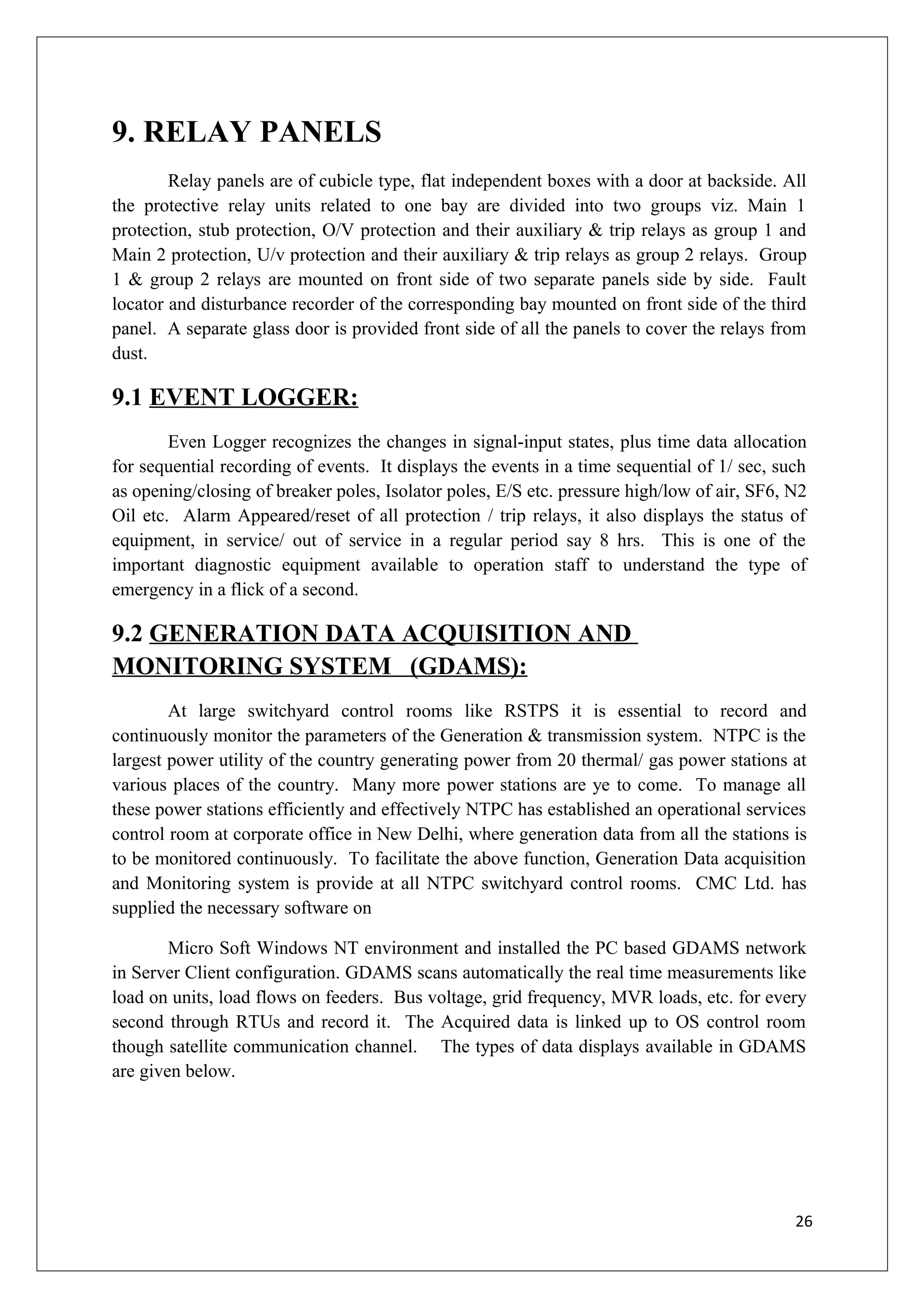 Operational description of 400kv switchyard NTPC Ramagundam RSTPS | DOC