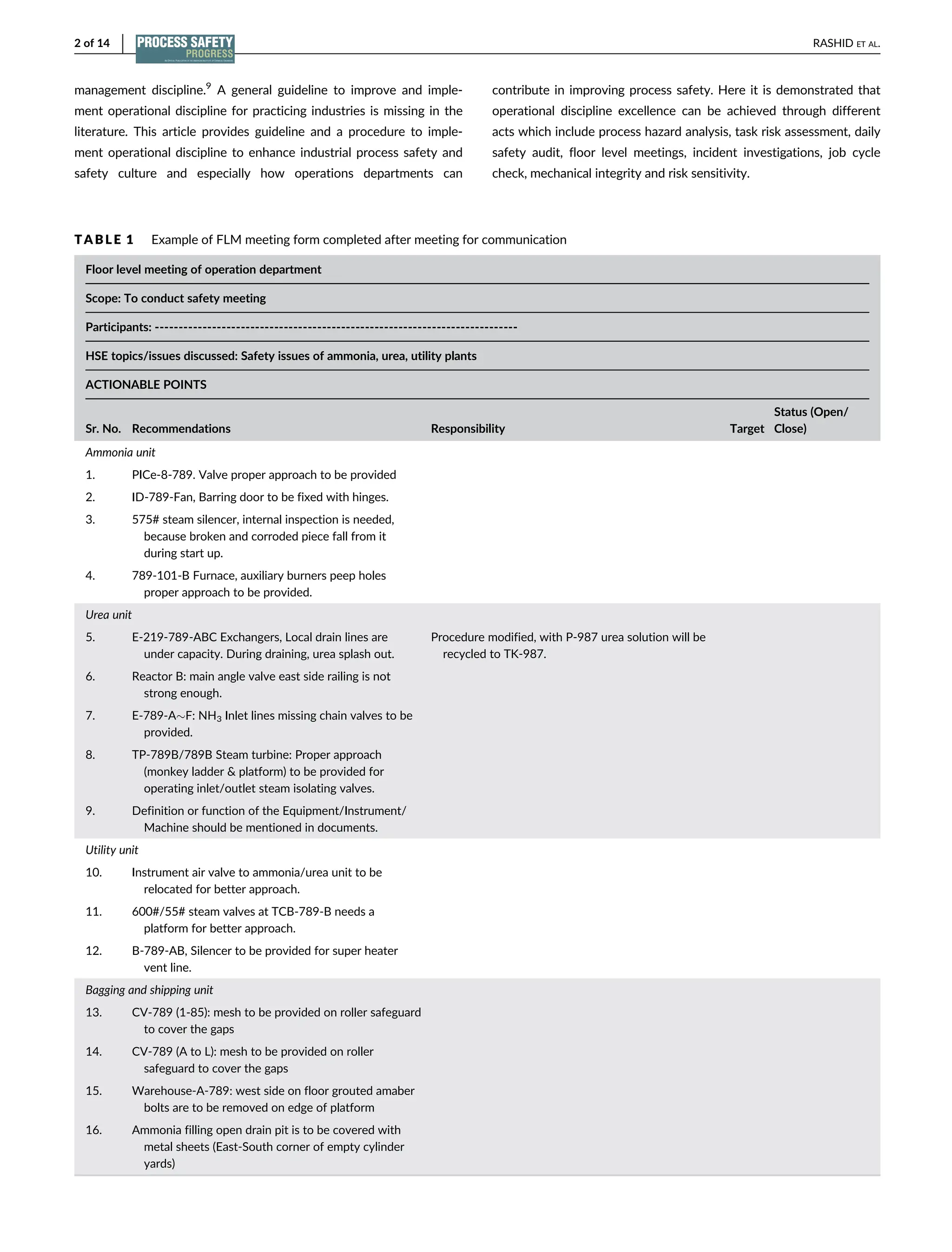 Operational discipline in practices - Build the safety culture | PDF
