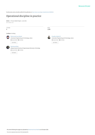 Operational discipline in practices - Build the safety culture | PDF