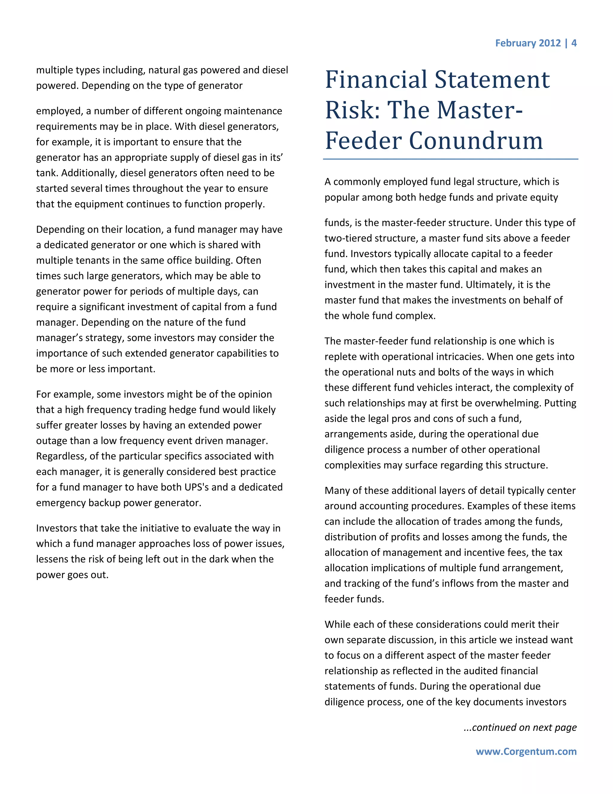 Operational due diligence_insights_corgentum_feb_2012 (2) | PDF