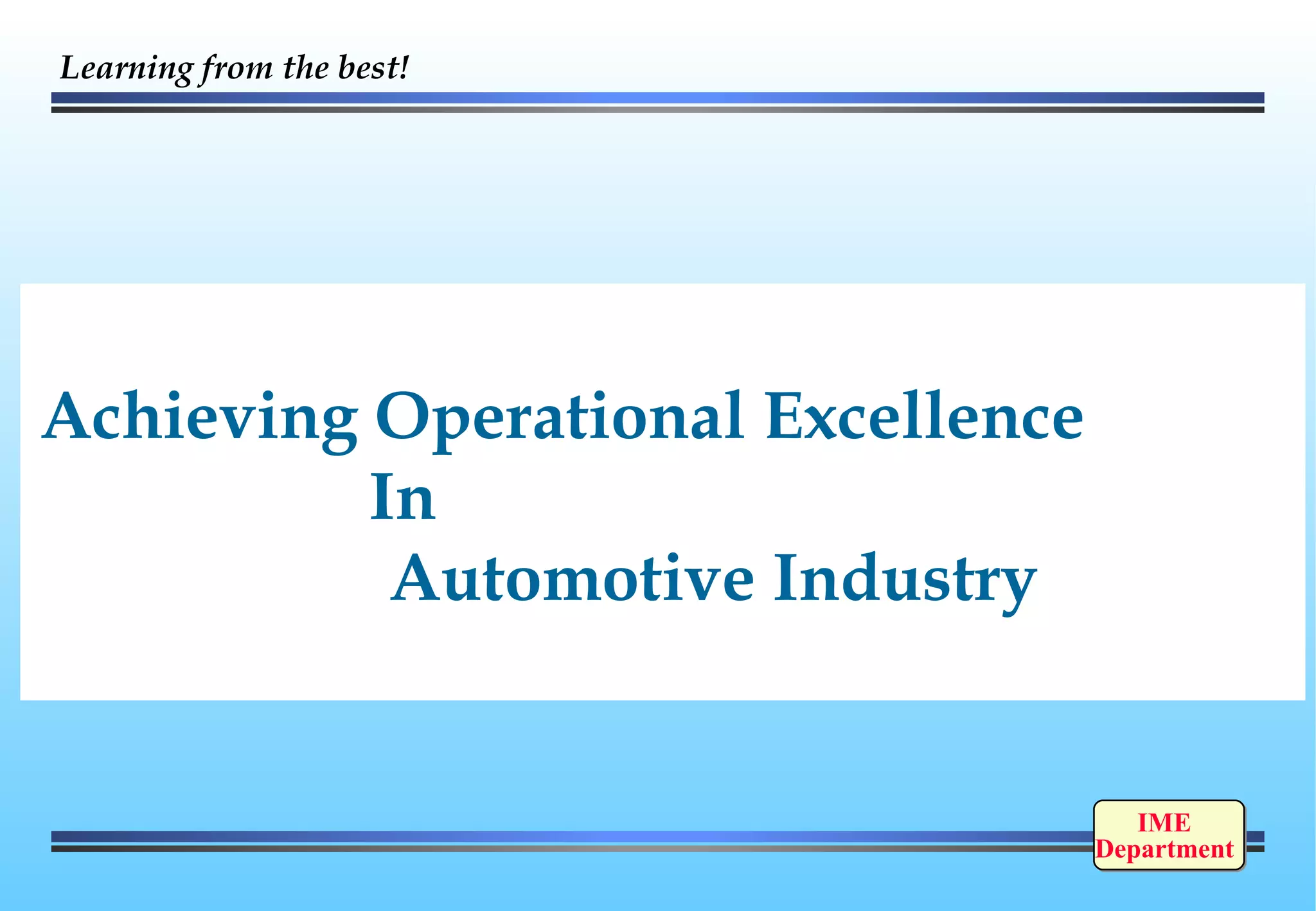 Operational excellence | PPT