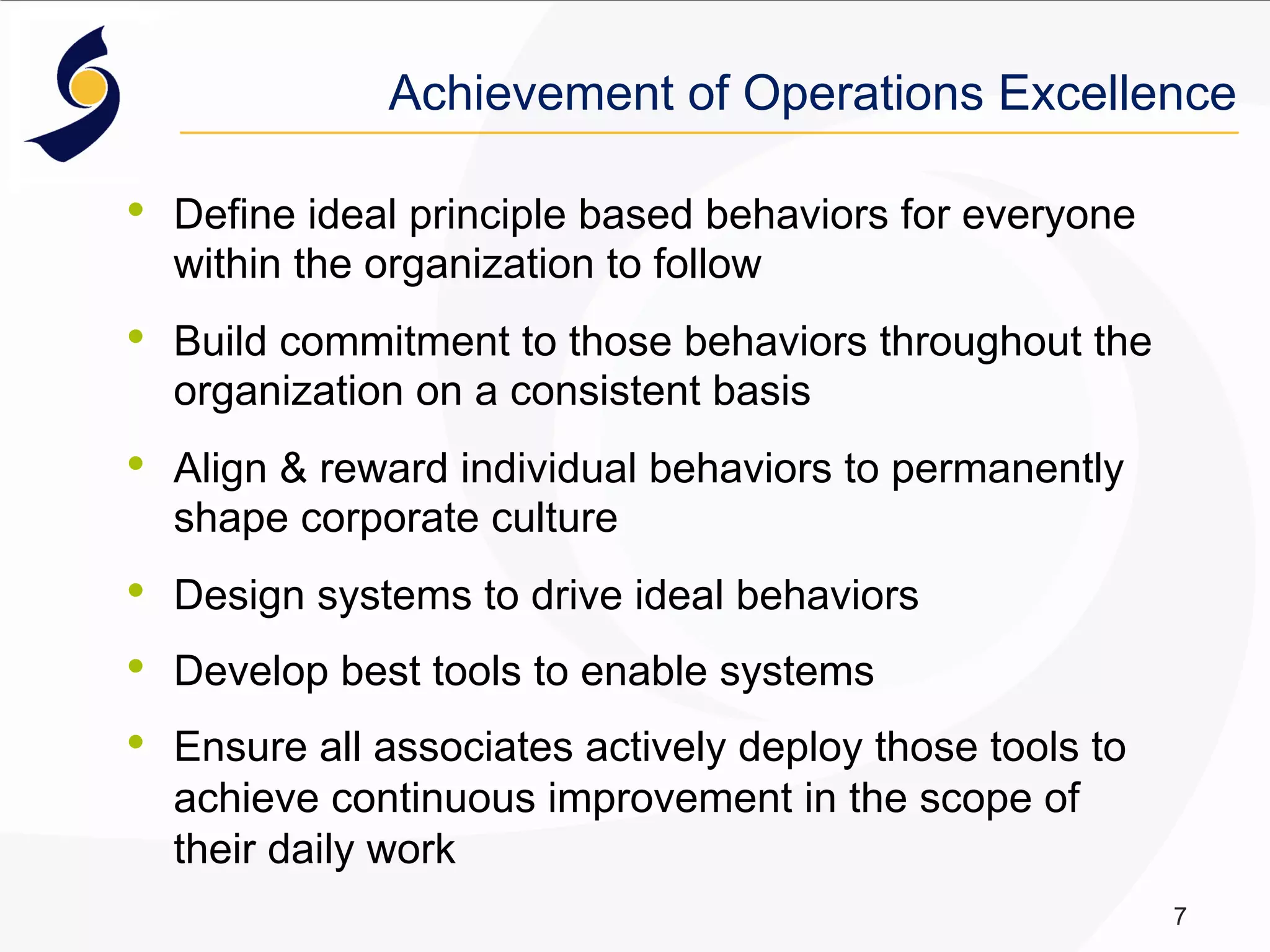 Operations excellence | PPT