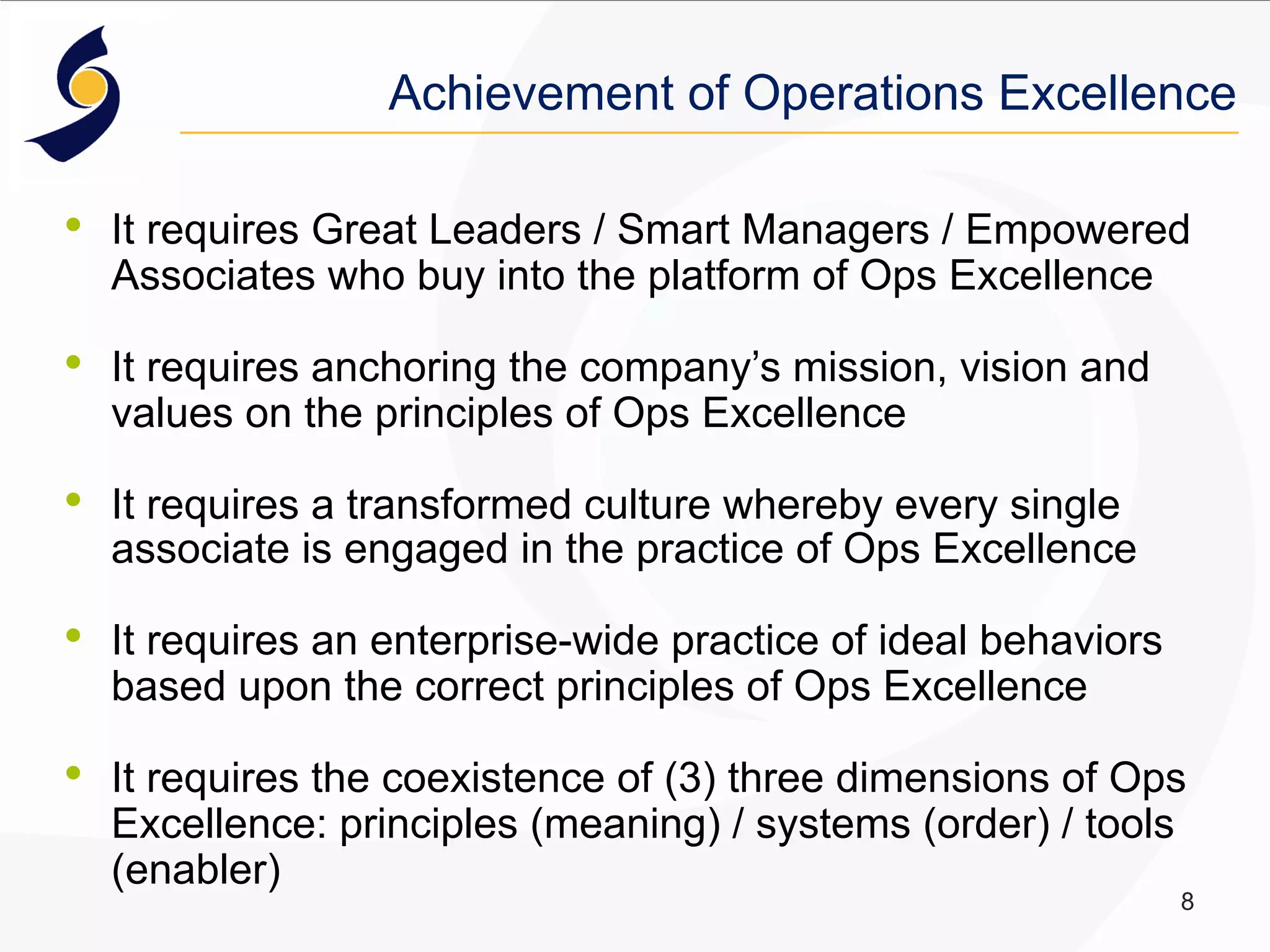 Operations excellence | PPT