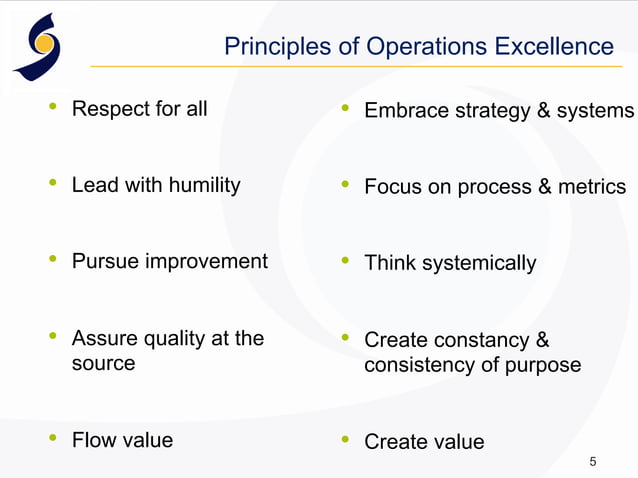Operations excellence | PPT