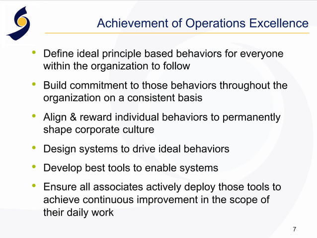 Operations excellence | PPT