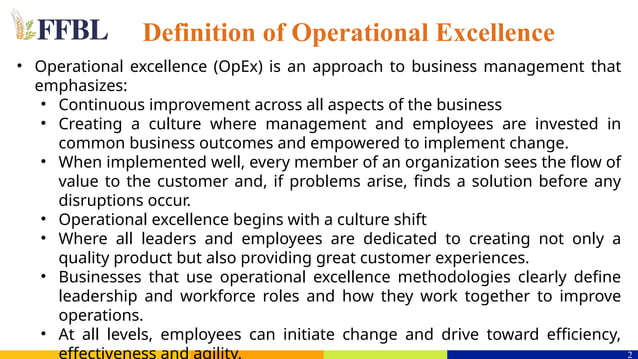 Operational Excellence Covering different techniques and benefits | PPT