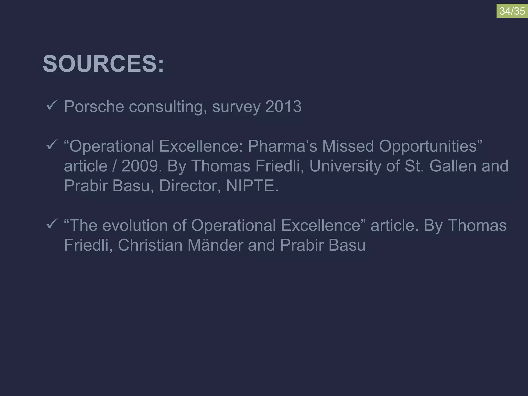 Operational Excellence in Pharma Industry | PPTX