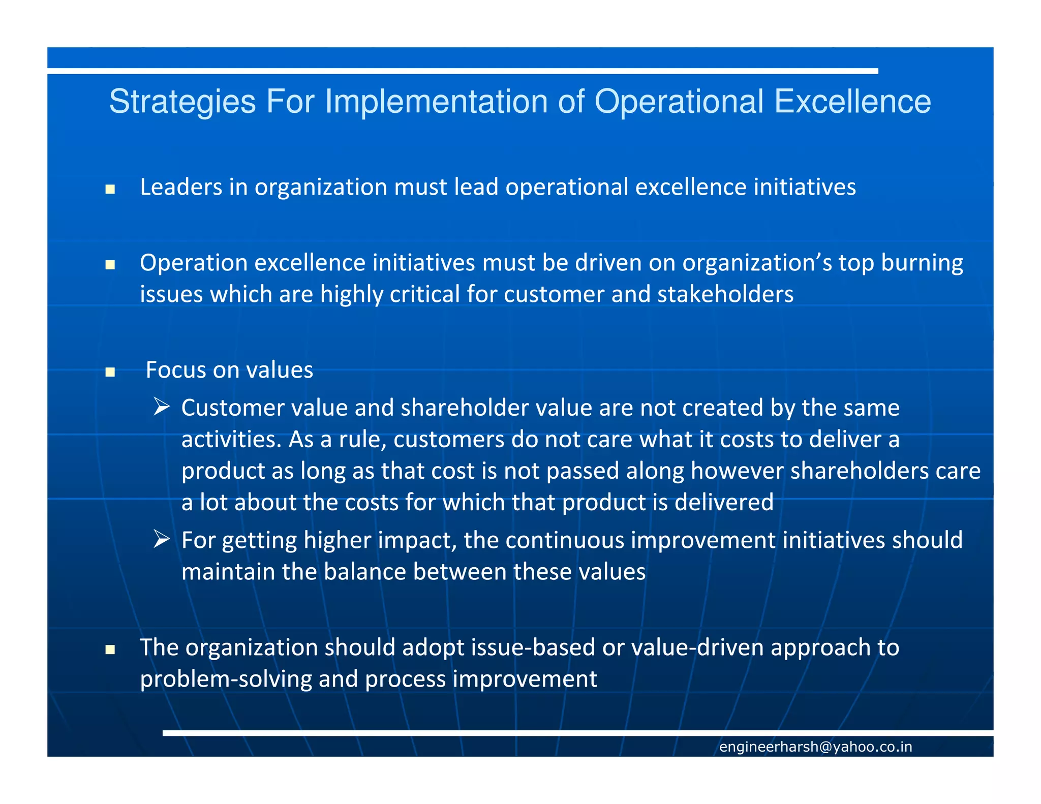 Operational excellence through lean & six sigma | PDF