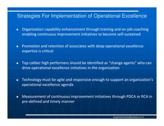 Operational excellence through lean & six sigma | PDF