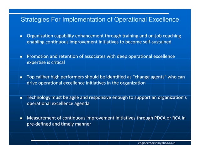 Operational excellence through lean & six sigma | PDF