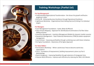 Operational excellence training brochure | PPT