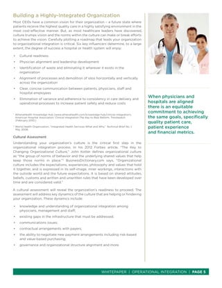 OPERATIONAL INTEGRATION: CREATING A HIGH-PERFORMING HEALTHCARE ...