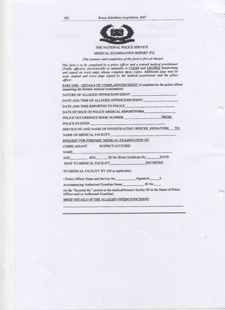 OPERATIONALIZATION OF THE REVISED MEDICAL EXAMINATION REPORT (FORM P3 ...