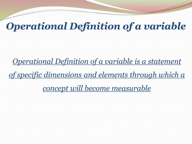 Operationalization of variables | PPTX | Education