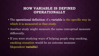 Operationalization of variables | PPTX