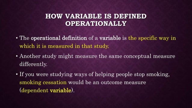Operationalization of variables | PPTX