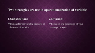 Operationalization of variables | PPTX