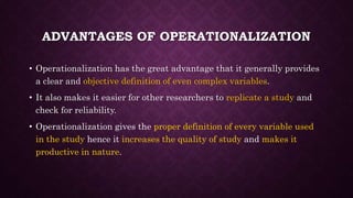 Operationalization of variables | PPTX