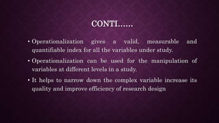 Operationalization of variables | PPTX