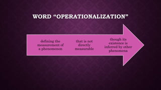 Operationalization of variables | PPTX