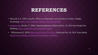 Operationalization of variables | PPTX