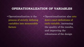 Operationalization of variables | PPTX