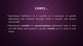 Operationalization of variables | PPTX