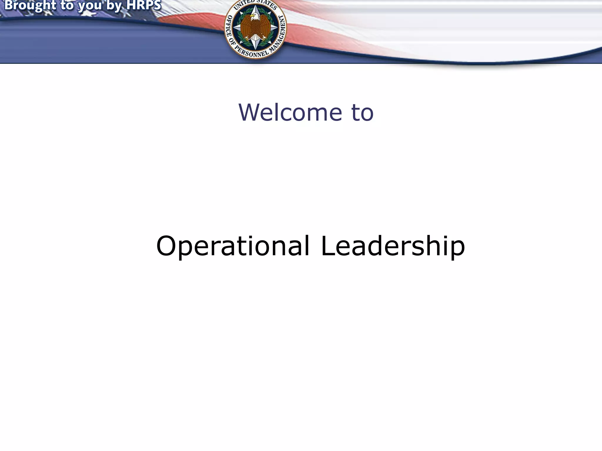 Operational Leadership Power Point Sample | PPT