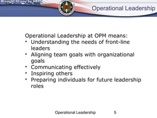 Operational Leadership Power Point Sample | PPT